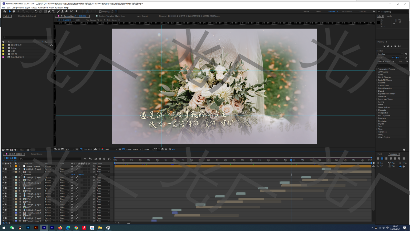 4K最美的季节遇见你-求婚MV【简约版】_AE模板下载(编号:9266834)_AE模板_光厂(VJ师网) www.vjshi.com