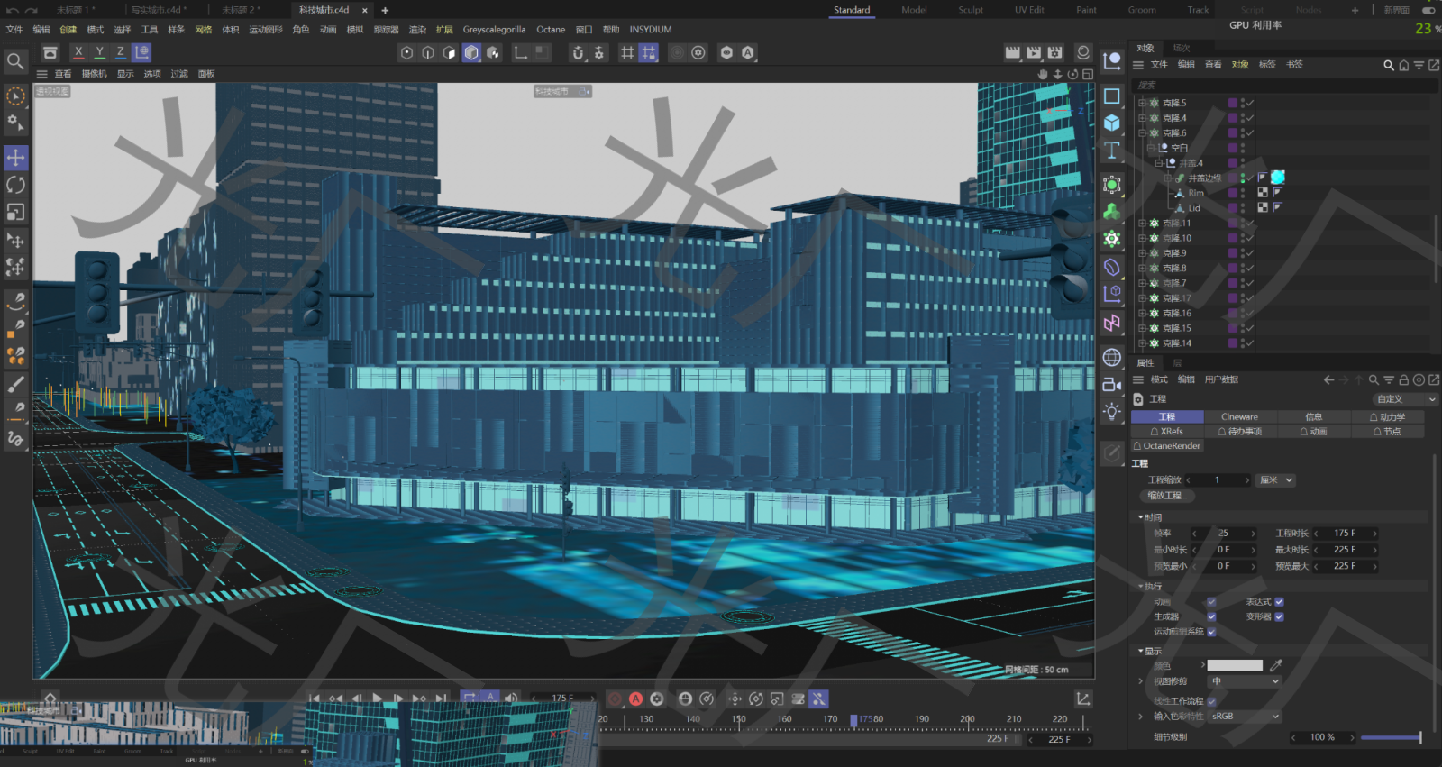科技城市漫游c4d_OC_C4D工程下载(编号:24586392)_3D模型_光厂(VJ师网) www.vjshi.com
