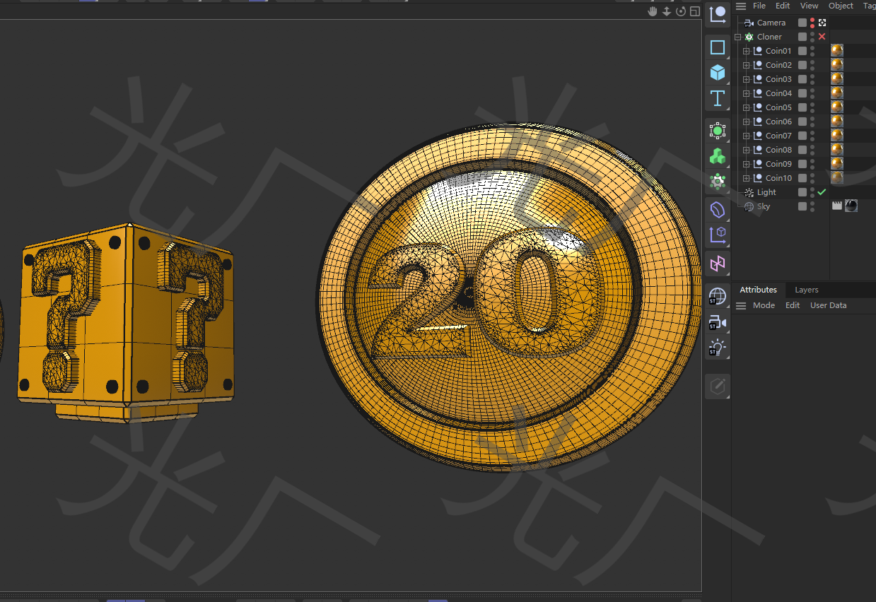 马里奥金币C4D+AE工程_C4D工程下载(编号:24599295)_3D模型_光厂(VJ师网) www.vjshi.com