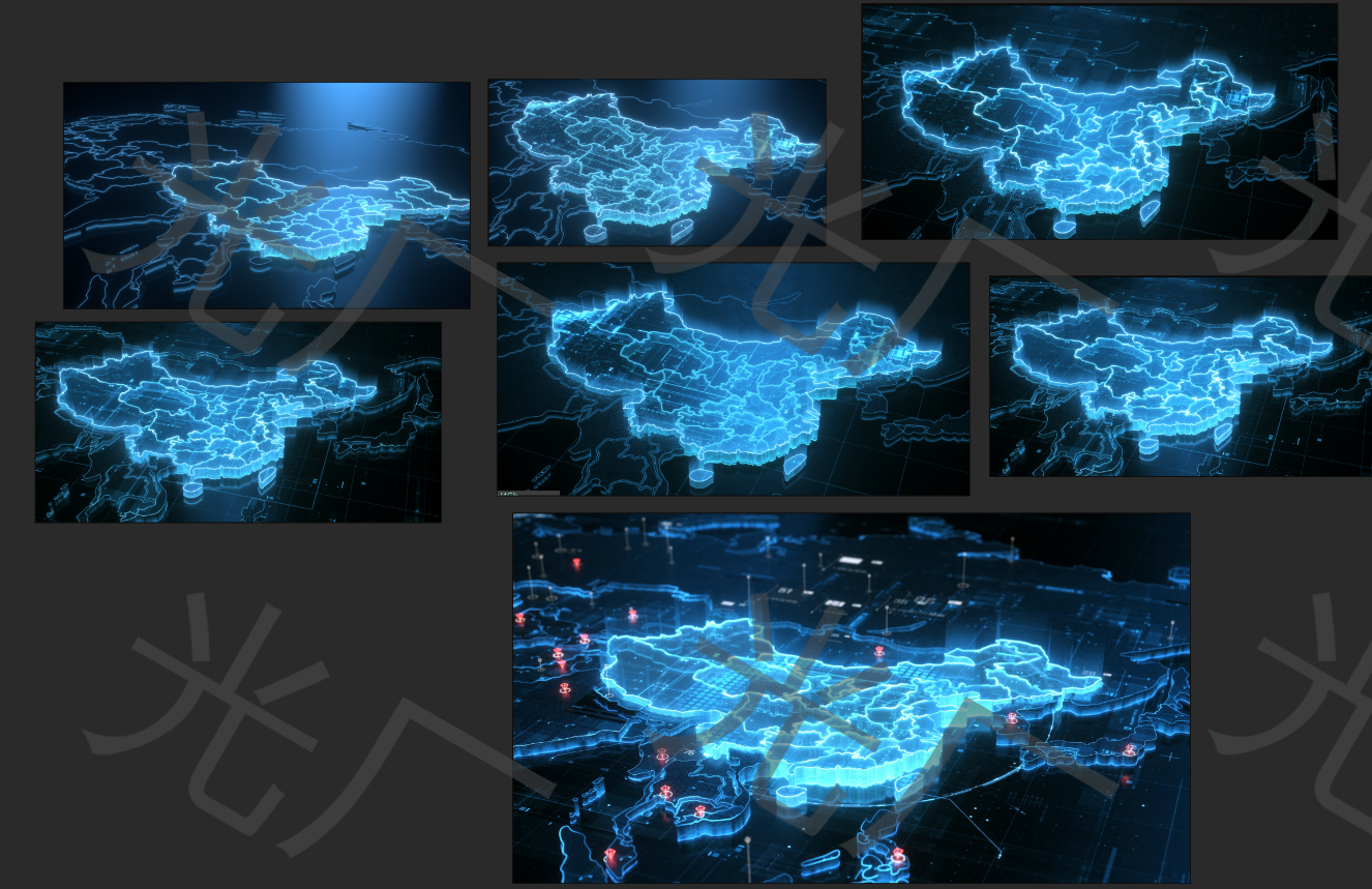 科技感冲击波扩散地图展示C4D模板_C4D工程下载(编号:24979558)_3D模型_光厂(VJ师网) www.vjshi.com
